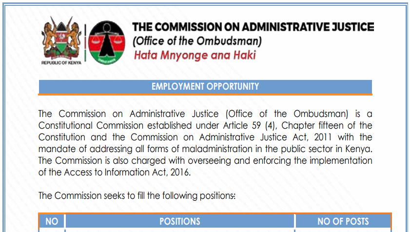 9 Posts - Commission on Administrative Justice Jobs - Office of the ...